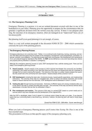 Testing Your Own Emergency Plans | PDF
