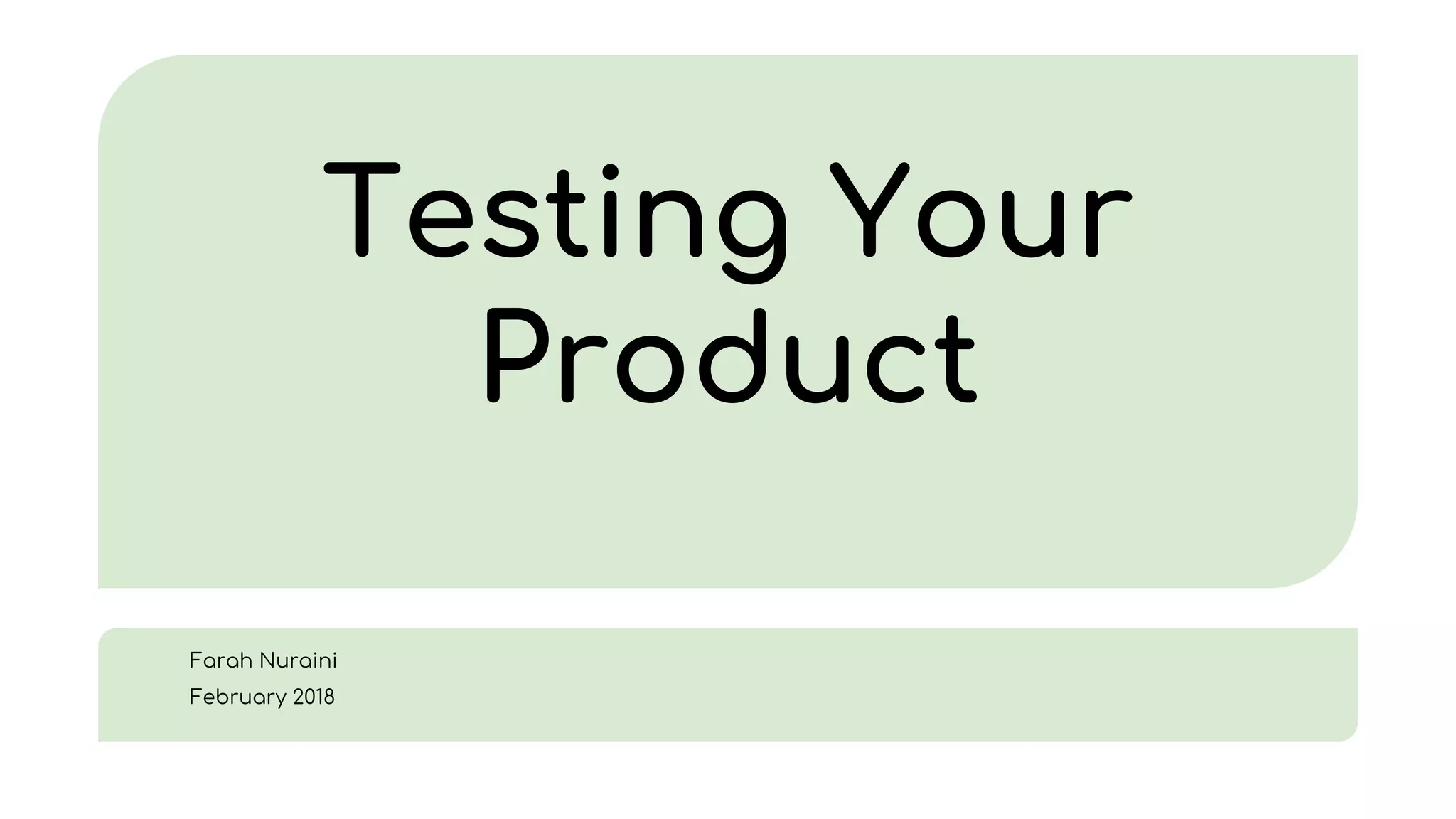 Testing Your Product | PDF