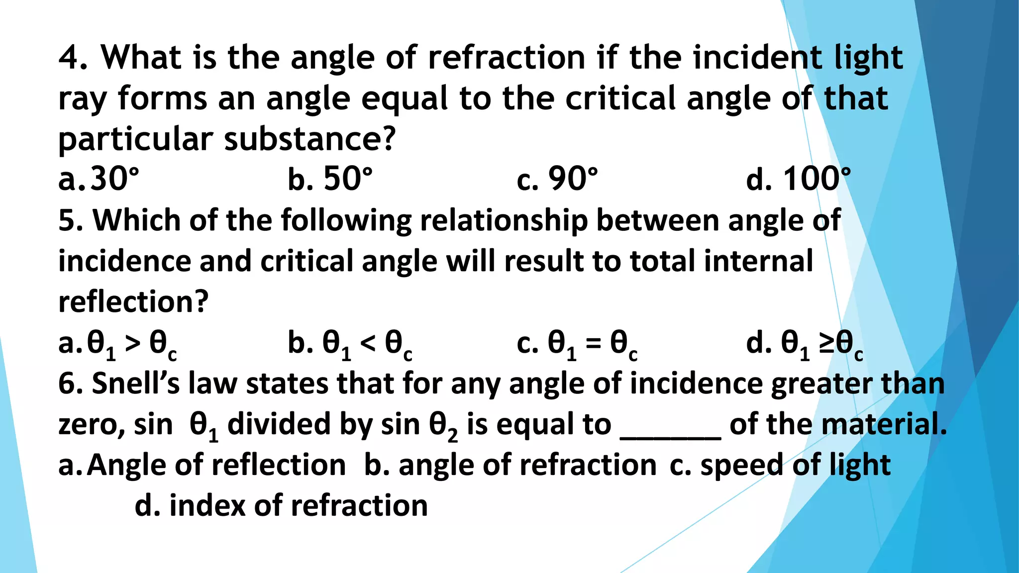 Test in refraction | PPTX