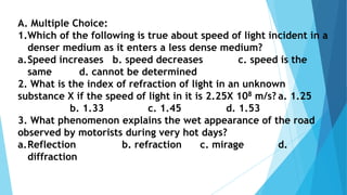 Test in refraction | PPTX