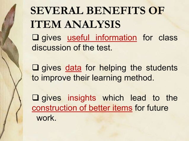 TEST ITEM ANALYSIS PRESENTATION 2022.ppt | Standardized Testing ...