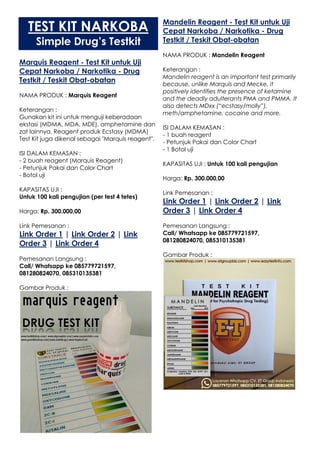 Test Kit Narkoba - Drugs Testkit - ET Group Indonesia | PDF