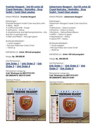 Test Kit Narkoba - Drugs Testkit - ET Group Indonesia | PDF