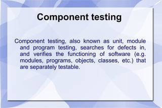Test levels | PPT