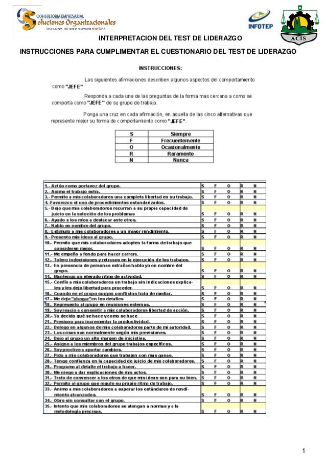 Test liderazgo 1 Test liderazgo 1