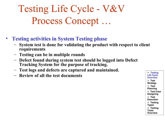 Test Life Cycle