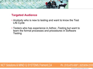 Test Life Cycle - Presentation - Important concepts covered | PDF