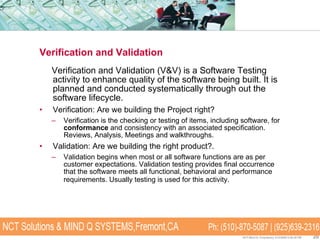 Test Life Cycle - Presentation - Important concepts covered | PDF