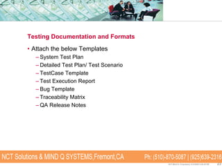Test Life Cycle - Presentation - Important concepts covered | PDF
