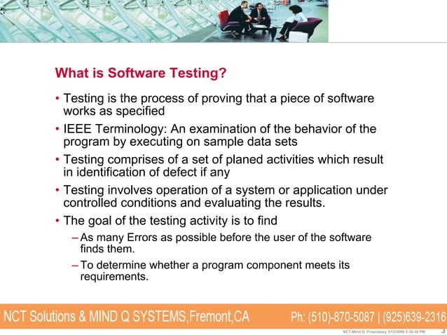 Test Life Cycle - Presentation - Important concepts covered | PDF
