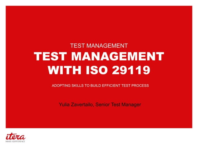 Test management with iso 29119 building up an efficient test process | PPTX