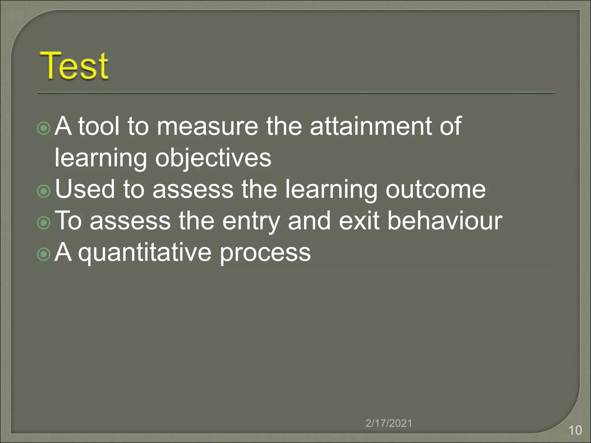 TEST,MEASUREMENT AND EVALUATION RECORD PREPARATION | PPT