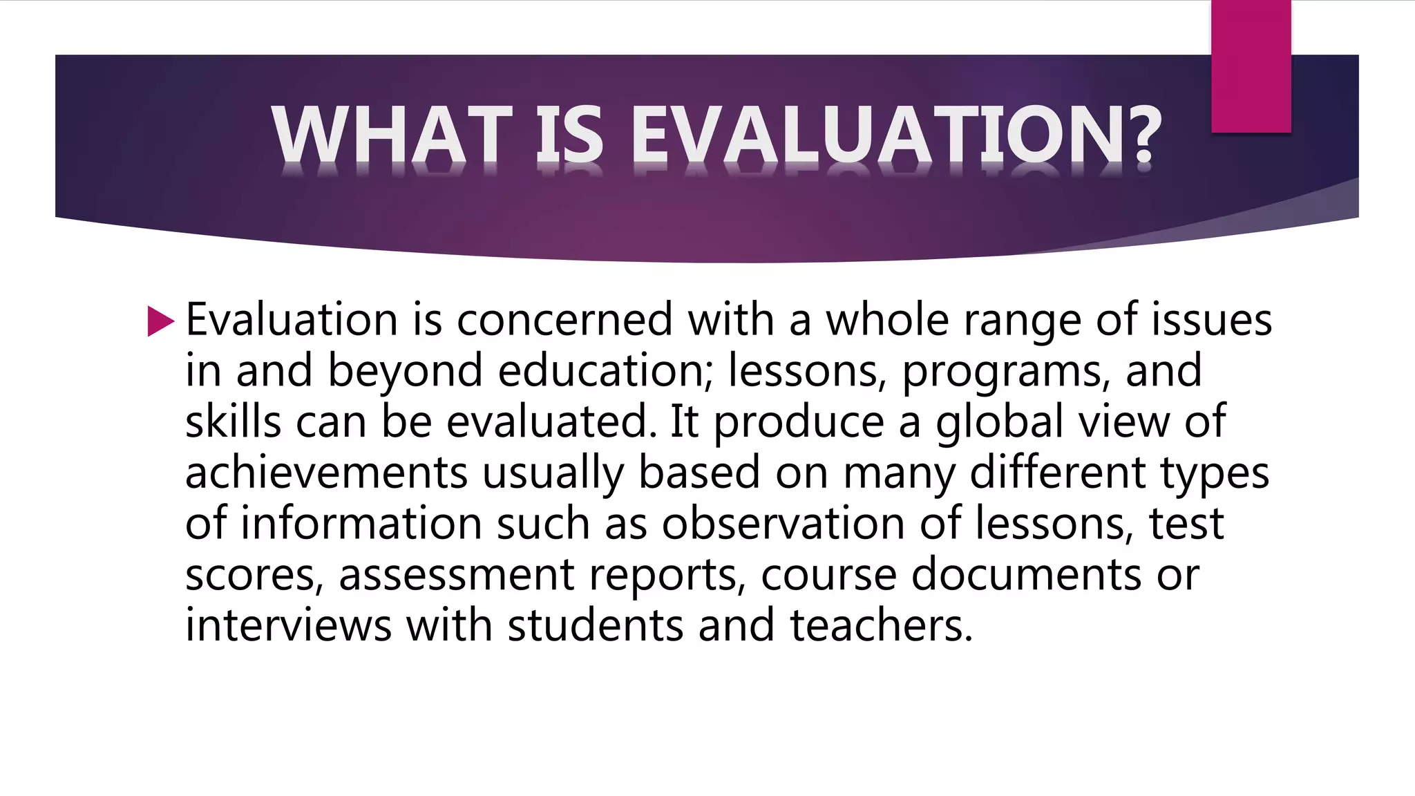 Test, measurement, assessment & evaluation | PPTX