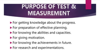 Test, measurement, assessment & evaluation | PPTX