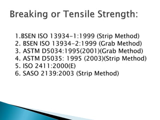 Test Methods for Textile Testing | PDF