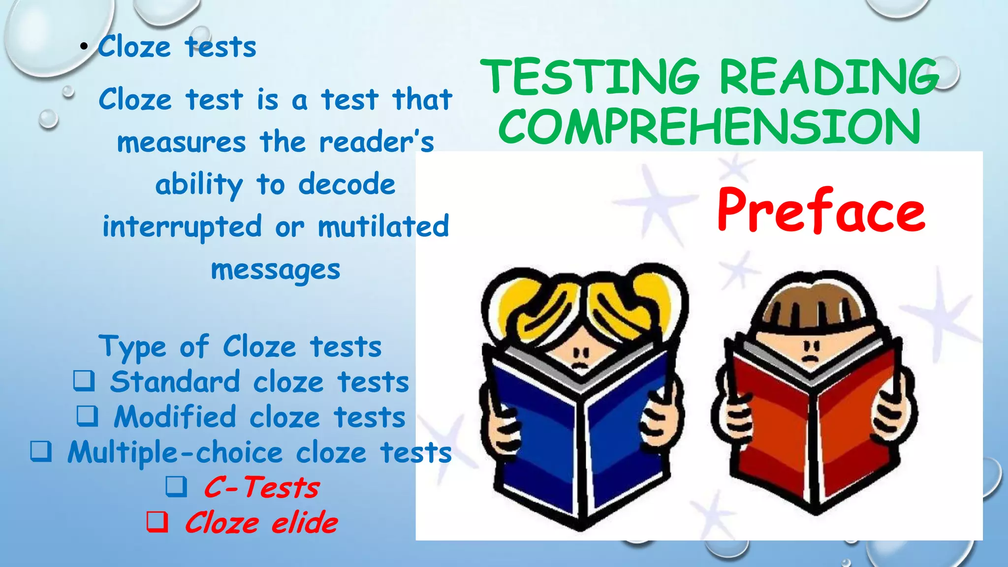 Test method of reading comprehension | PPTX | Standardized Testing ...