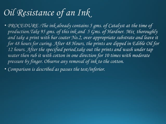 Test methods for ink testing | PPT