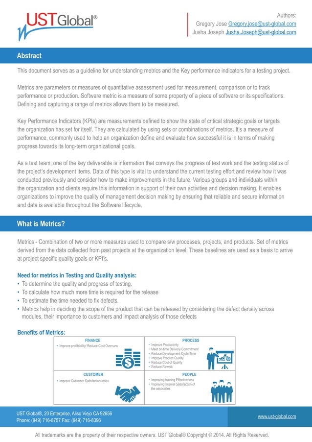 Test Metrics and KPIs | PDF | Computer Software and Applications ...