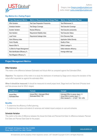 Test Metrics and KPIs | PDF