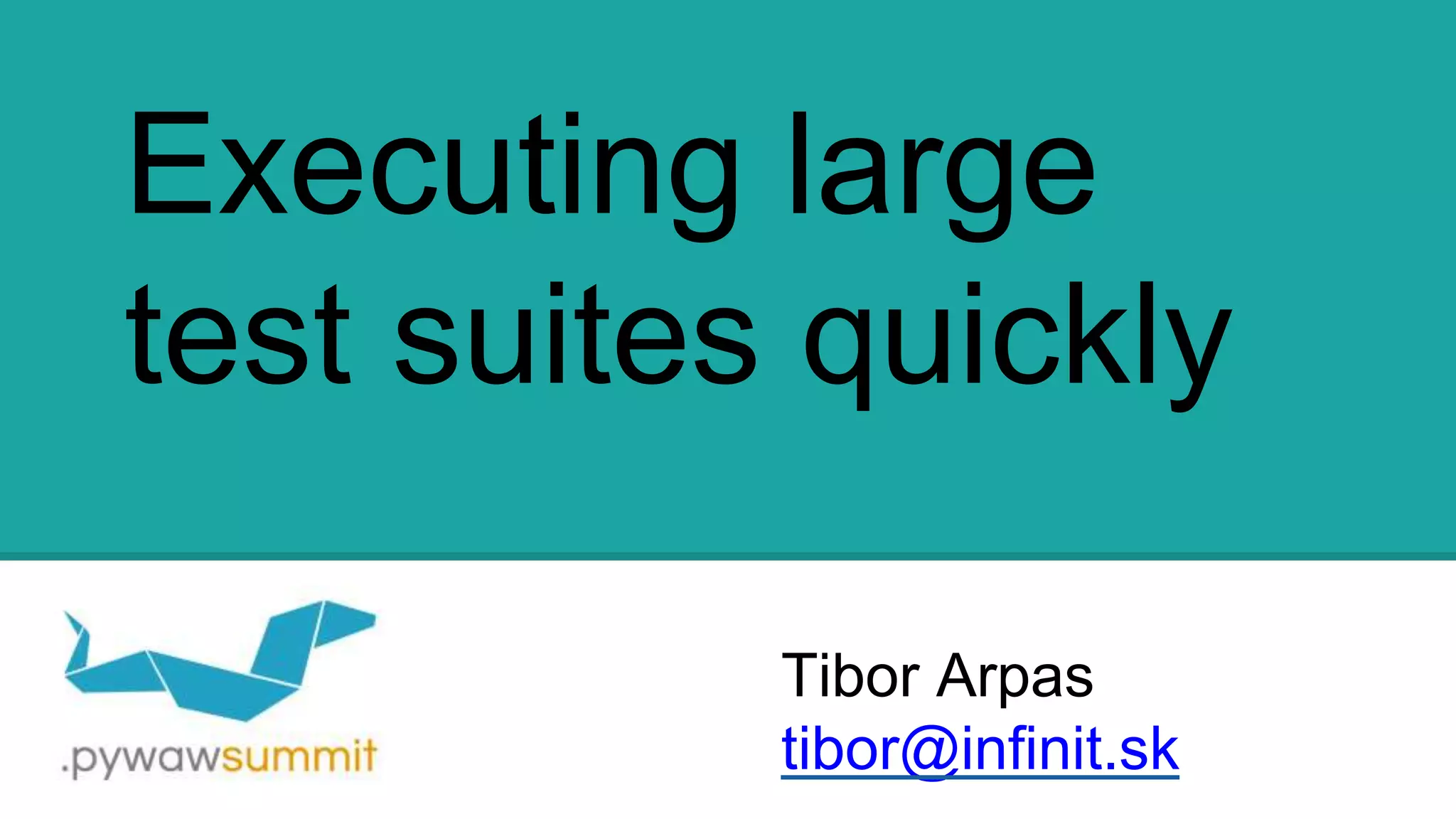 Pytest testmon - executing large test suites quickly | PPT