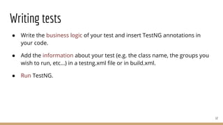 TestNG - The Next Generation of Unit Testing | PPT | Free Download