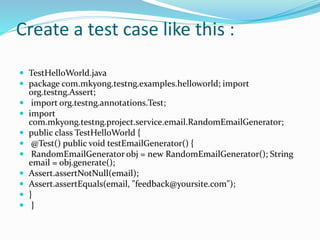 Test ng tutorial | PPTX