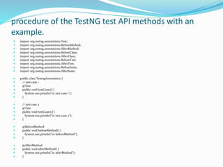 Test ng tutorial | PPTX