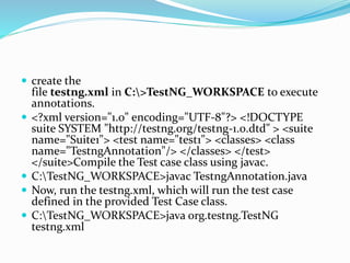 Test ng tutorial | PPTX