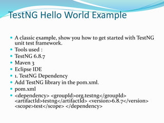 Test ng tutorial | PPTX