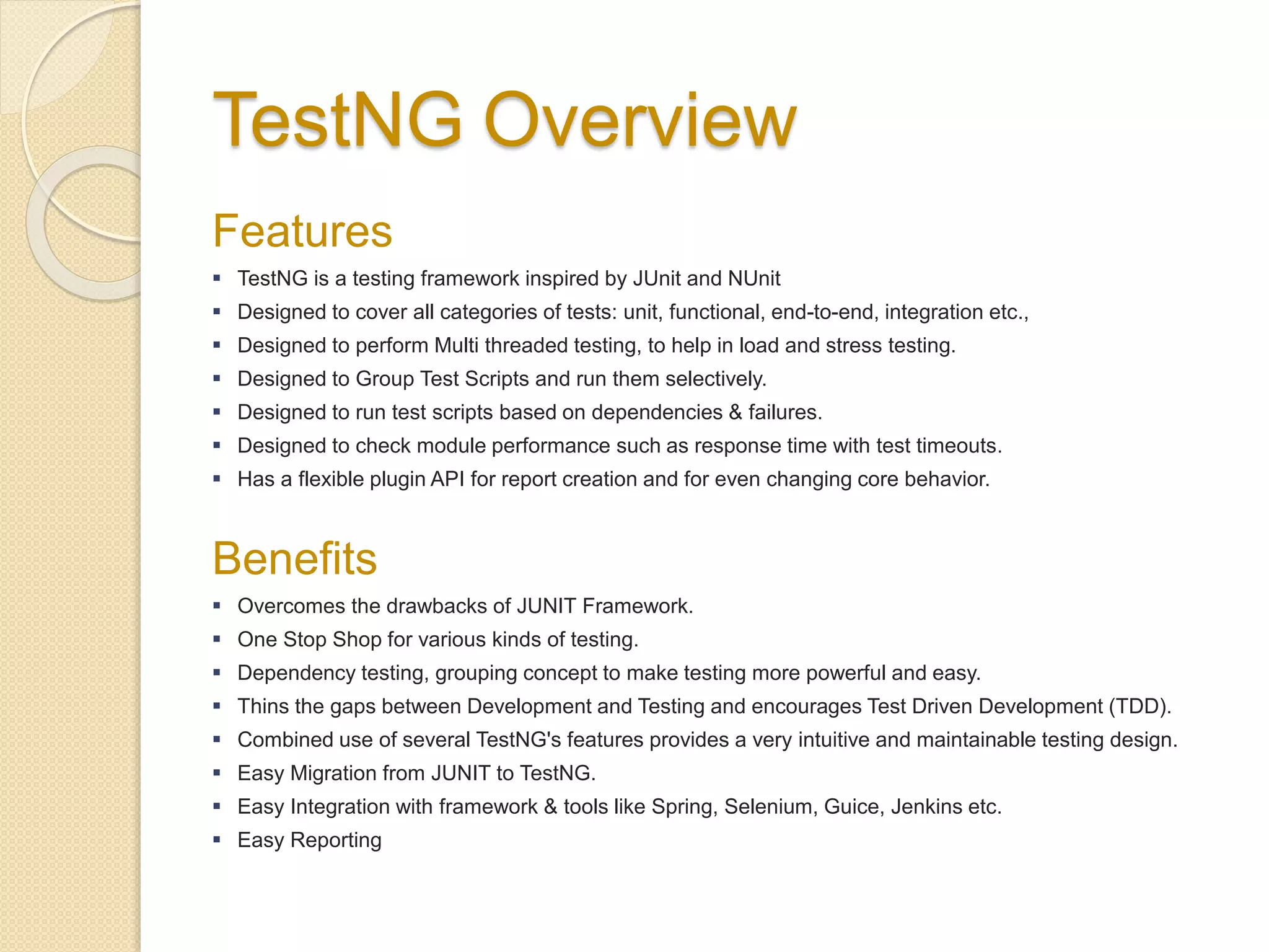 Test NG Framework Complete Walk Through | PPTX