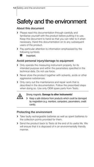 Hướng dẫn sử dụng Testo 511 | PDF