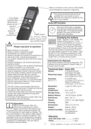 Hướng dẫn sử dụng Testo 535 | PDF