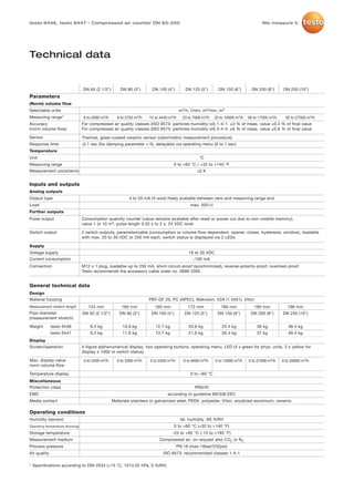 Testo - 6446-6447 - Compressed air counter | PDF