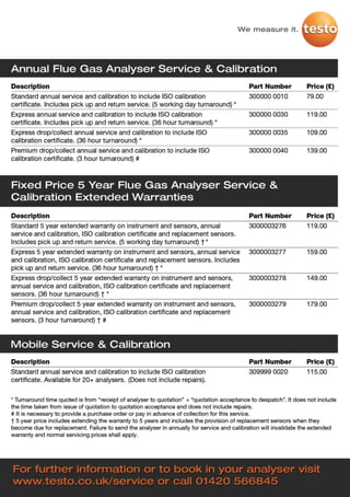 Testo - FGA Service and Calibration | PDF