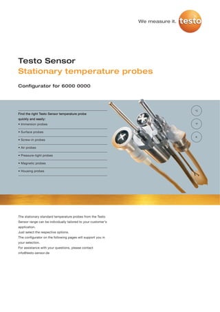 Testo - Stationary temperature probes 2012 | PDF