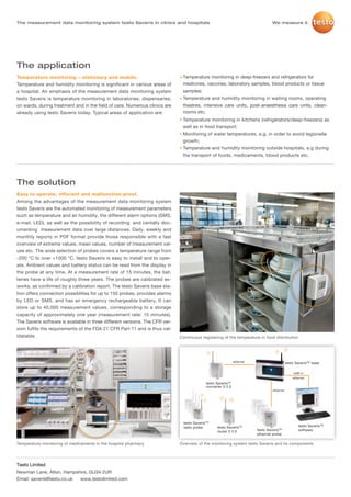 Testo temperature and humidity in hospitals | PDF