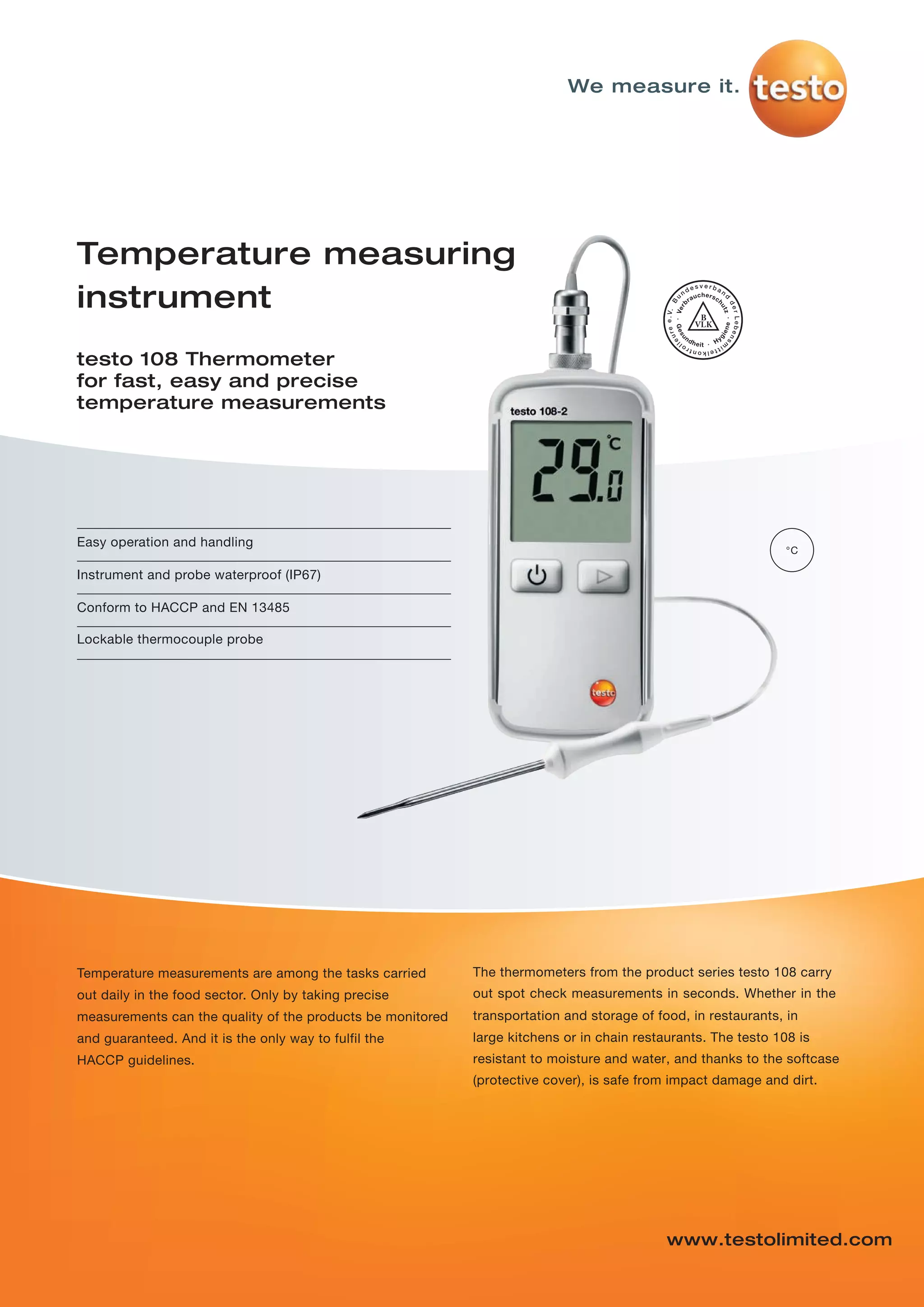 Testo 108-2 datasheet | PDF