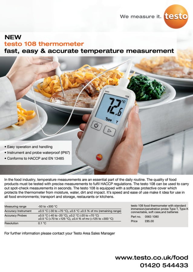 Testo 108 food thermometer | PDF