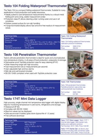 Testo 108 food thermometer | PDF