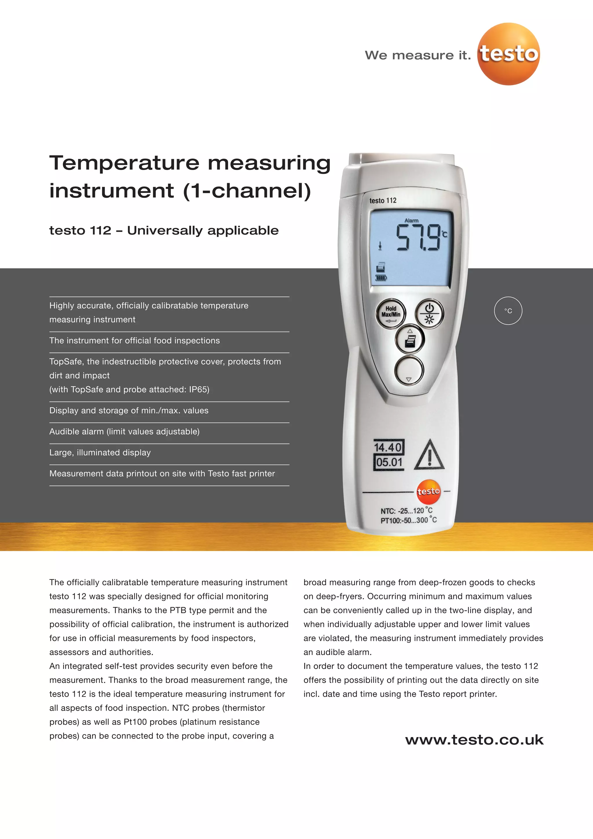 Testo 112 datasheet 2012 | PDF