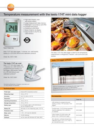 Testo 174 t datasheet | PDF