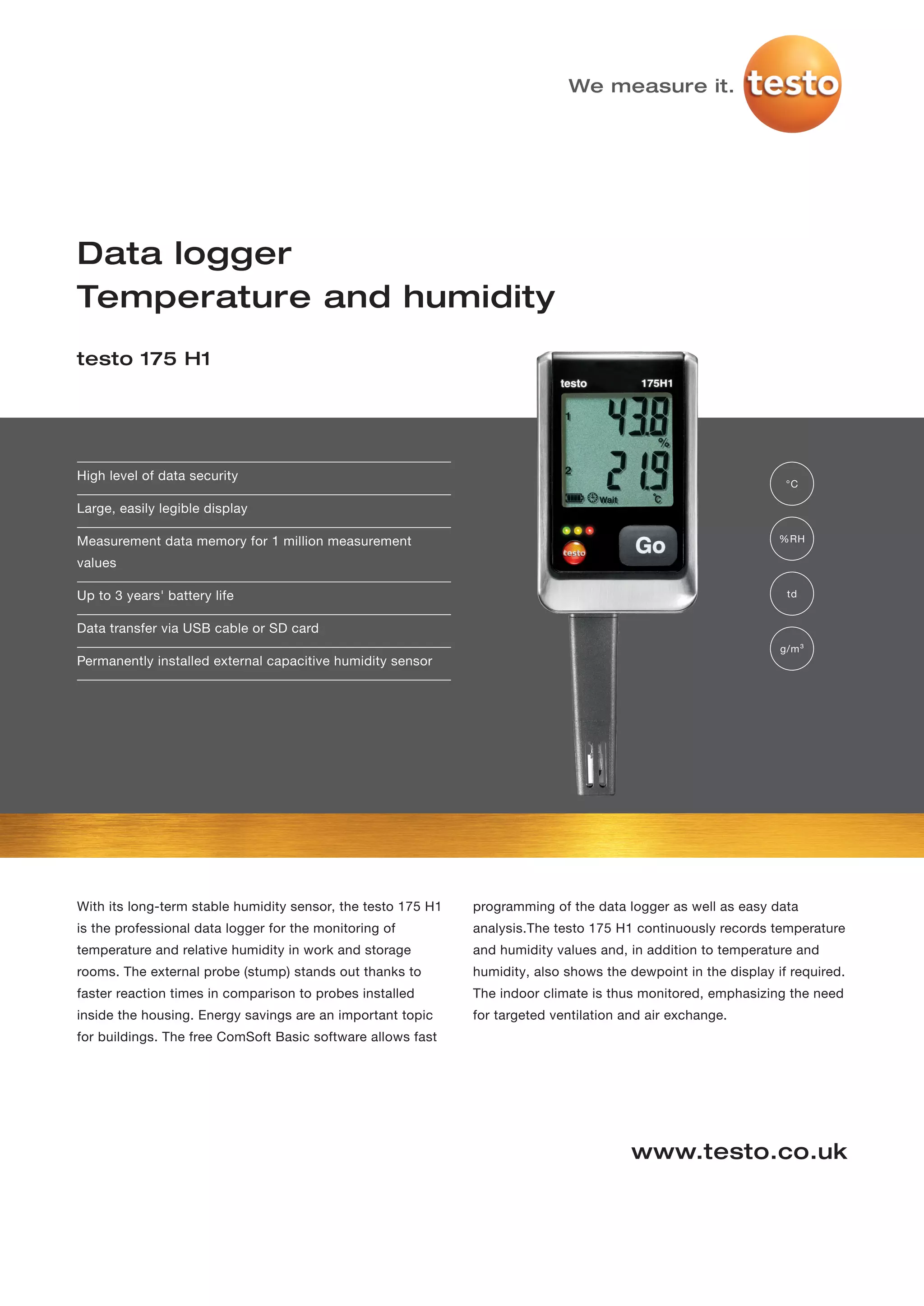 Testo 175 h1 datasheet | PDF | Consumer Electronics | Technology ...