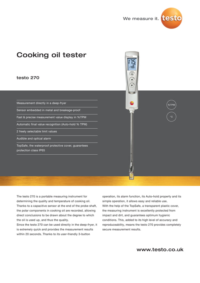 Testo 270 datasheet | PDF
