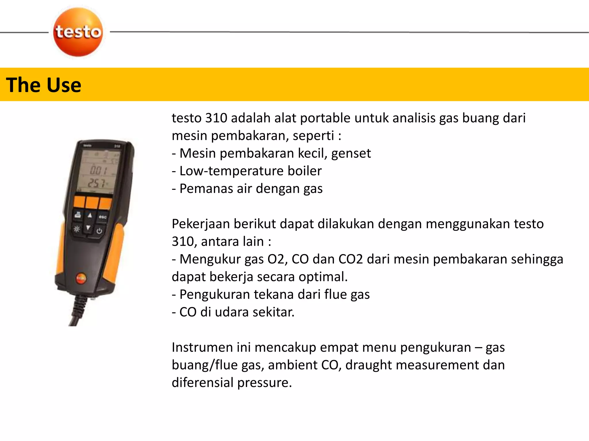 Testo 310 – flue gas analyzer | PPTX