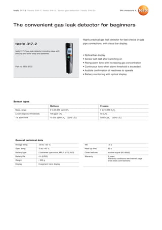 Testo 316 & 317 datasheet 2012 | PDF