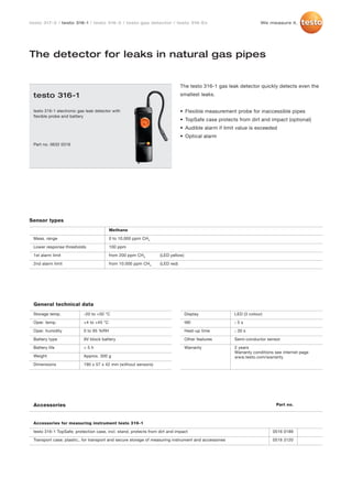 Testo 316 & 317 datasheet 2012 | PDF