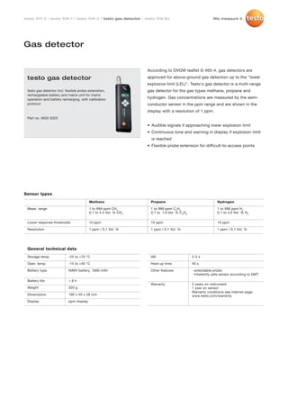 Testo 316 & 317 datasheet 2012 | PDF