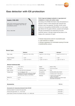 Testo 316 & 317 datasheet 2012 | PDF