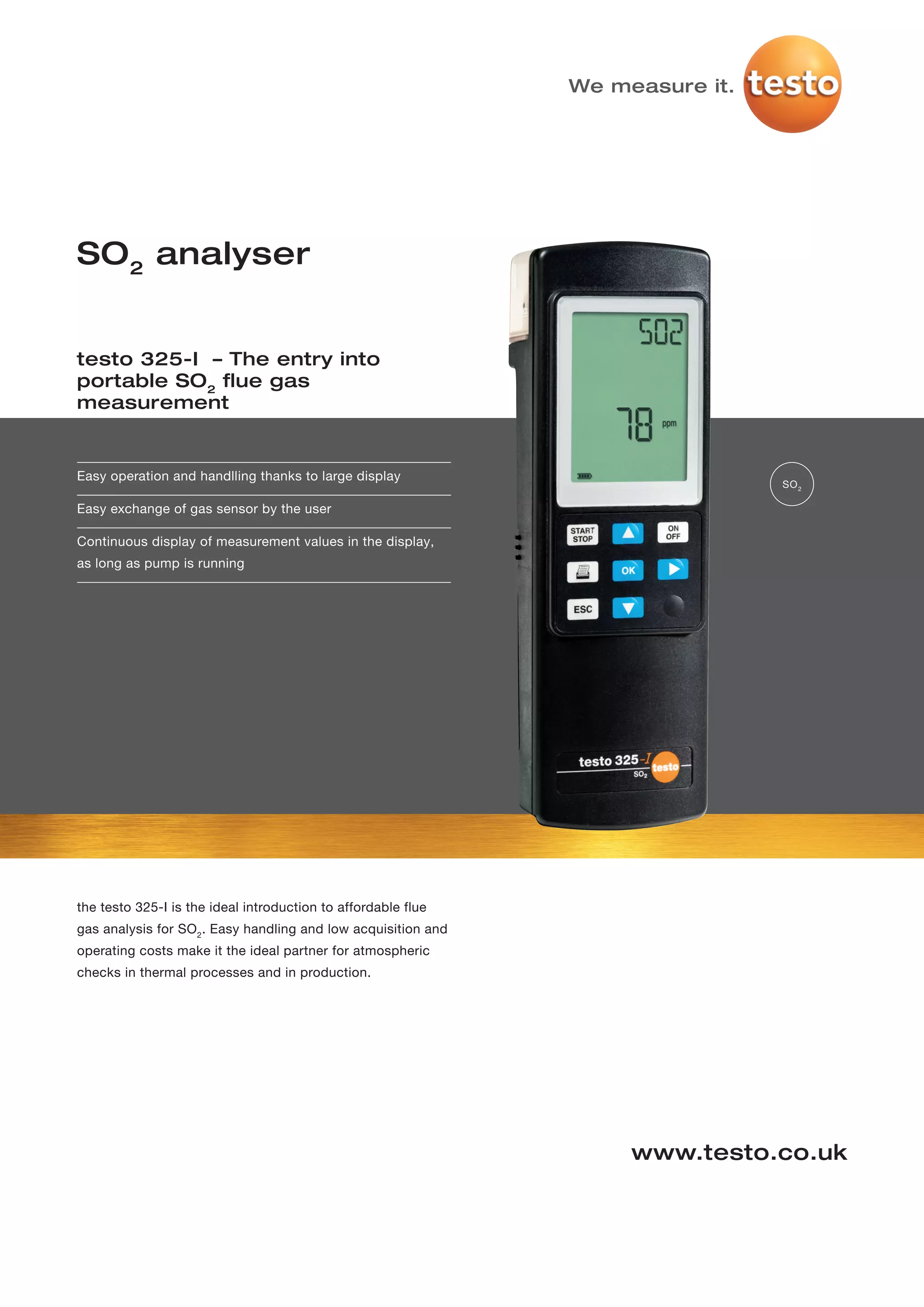 Testo 325 i datasheet 2012 | PDF | Chemistry | Science
