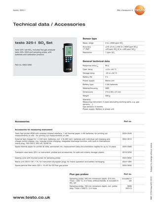 Testo 325 i datasheet 2012 | PDF | Chemistry | Science
